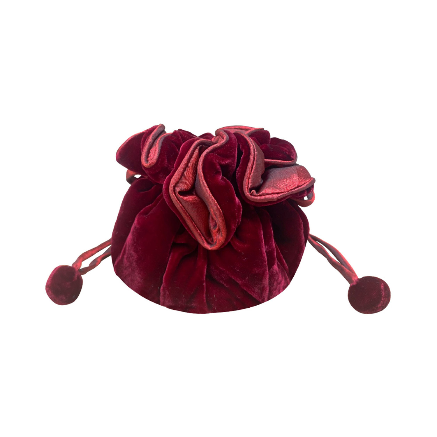 Dark Red Silk Velvet Jewellery Pouch - HANDBAGS | Kiena ...