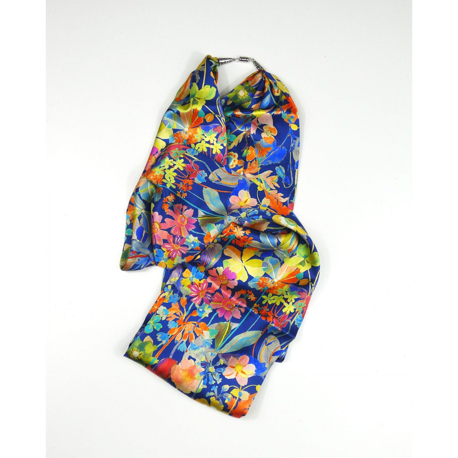 Liberty Silk Satin Scarf, Blue Spring Proposal - SCARVES,
