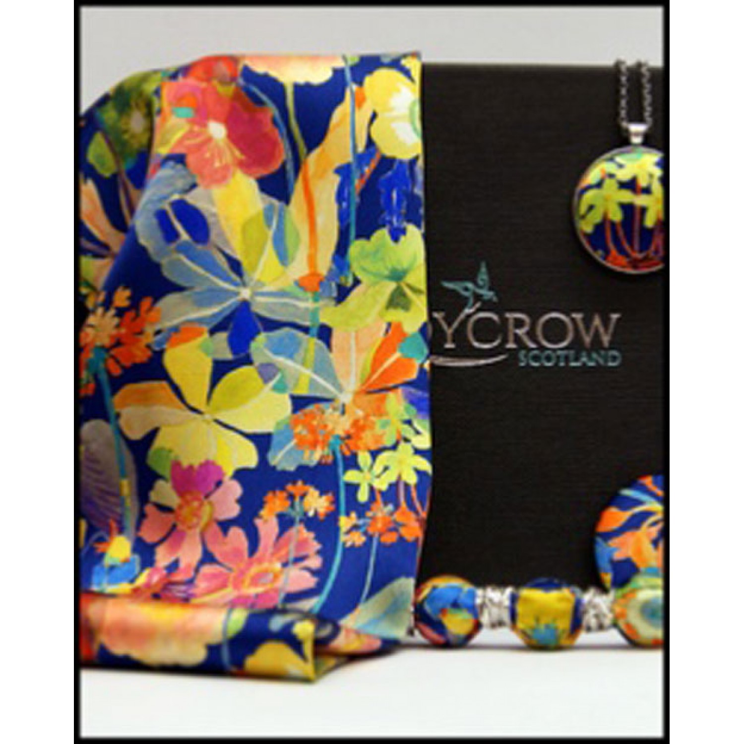 Liberty Silk Satin Scarf, Blue Spring Proposal - SCARVES,