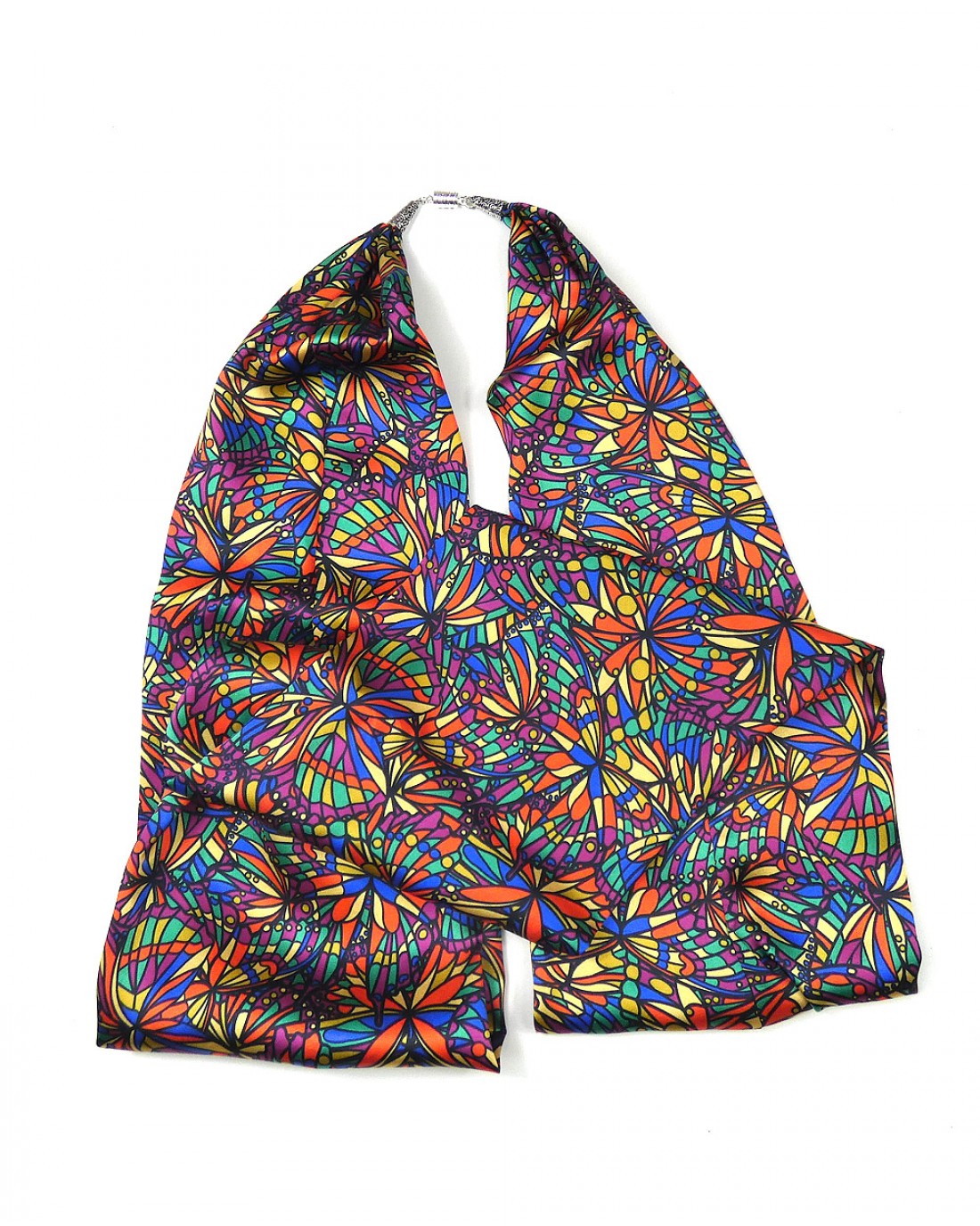 Liberty Silk Satin Scarf, Bright Jewel - SCARVES, SHAWLS,