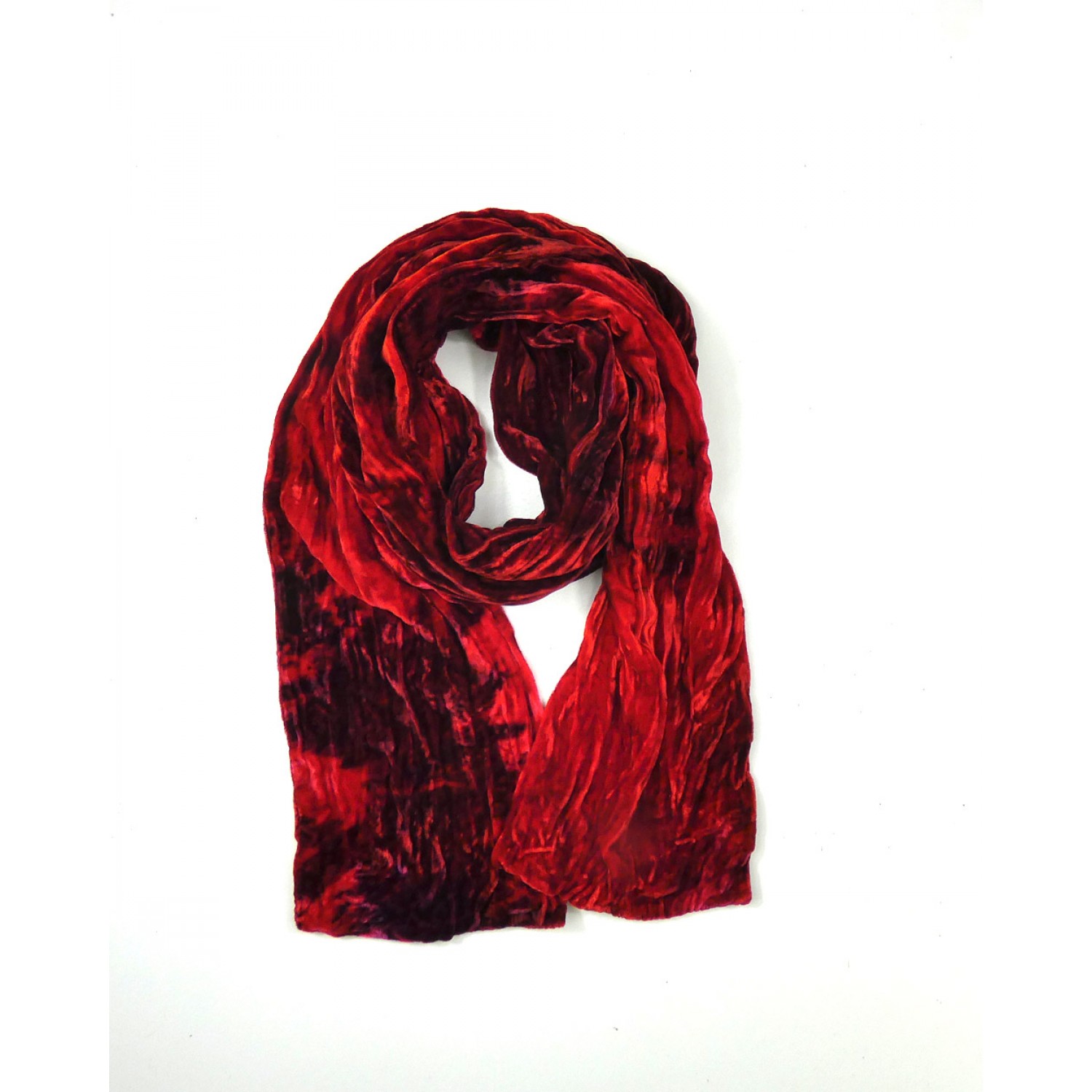 Multi Coloured Silk Velvet Scarf, Fire - SCARVES, SHAWLS,